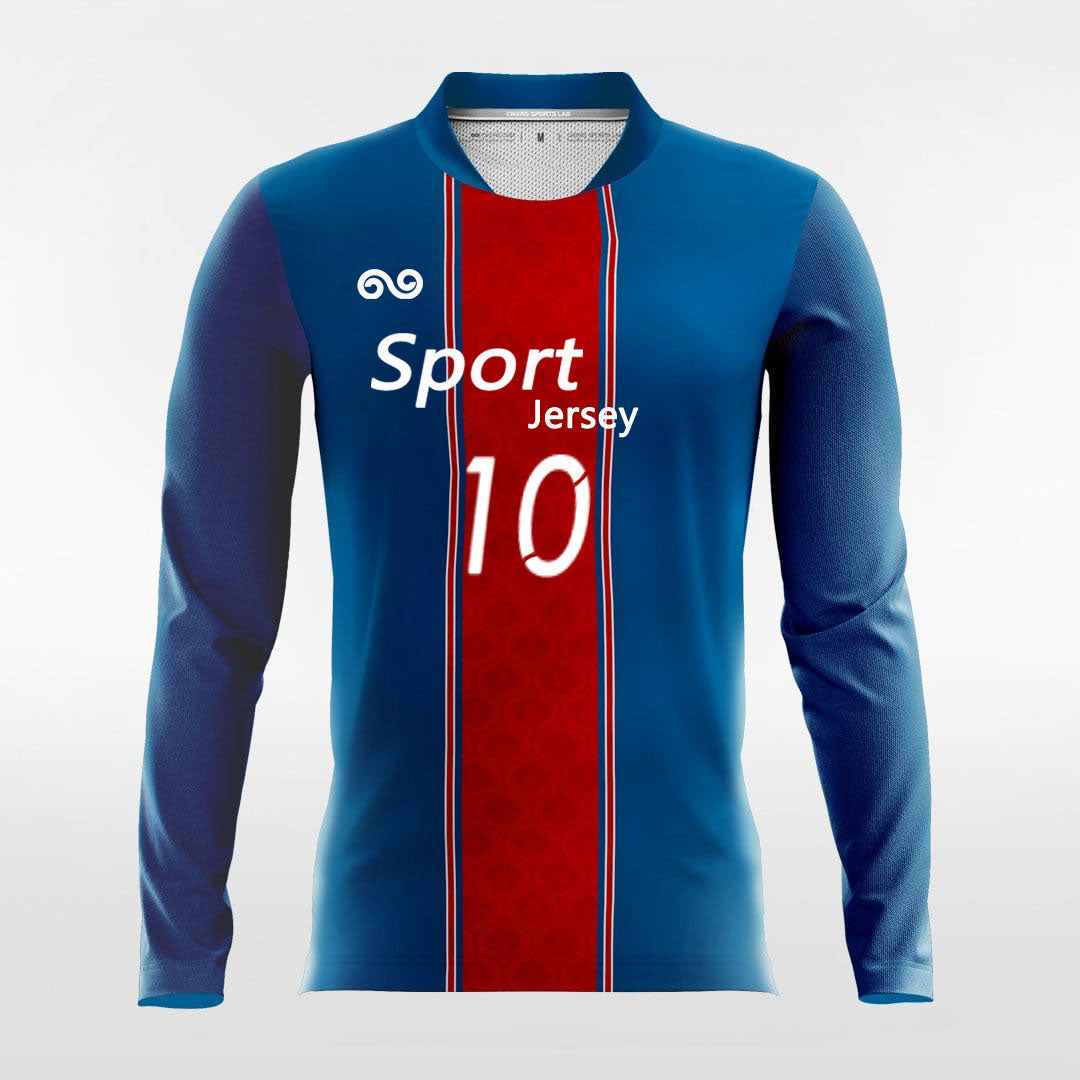 Apollo - Custom Long Sleeve Soccer Jersey Dark Blue for Men – HeTopSport